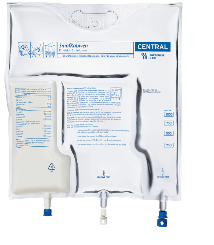 SmofKabiven Peripheral – 1970 ml,3 Chamber Parenteral Nutrition – Kate ...